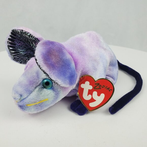 Toys | Ty Beanie Babies Chinese Zodiac Rat Bright Blue Eyes Huge Ears 6 ...